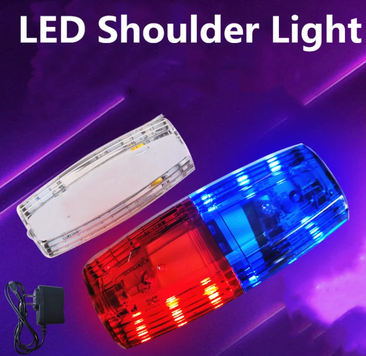 Rechargeable Red Blue Warning Shoulder Led Light Reminder Clip On ...