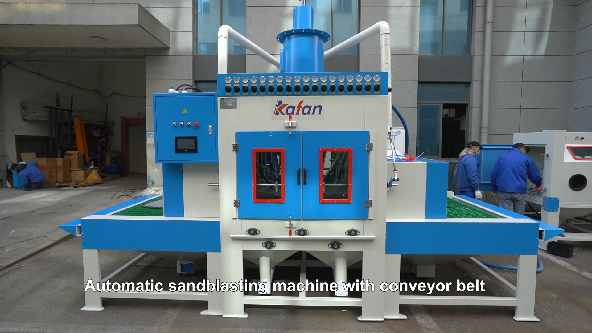 Continuous Automatic Conveyor Sandblasting Machine Surface Cleaning ...