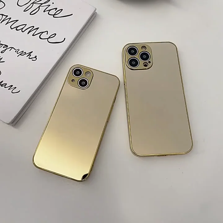 For Iphone 13 Pro Max Luxury Gold Case Electroplate Bling Mirror Camera ...