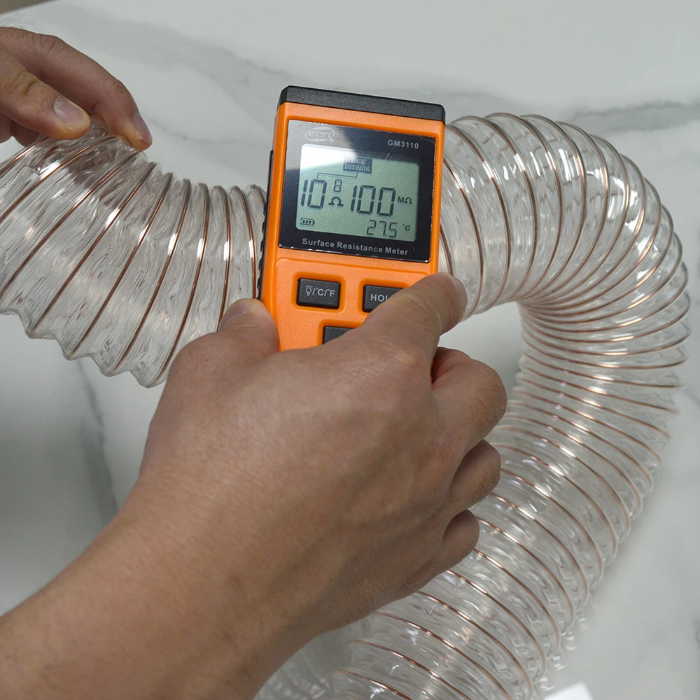 Anti-static Pu Duct Polyurethane Duct With Copper Plated Steel Wire 0.4 ...