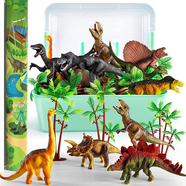 16 Styles Dinosaur Realistic Dinosaur Toys Figures With Play Mat ...
