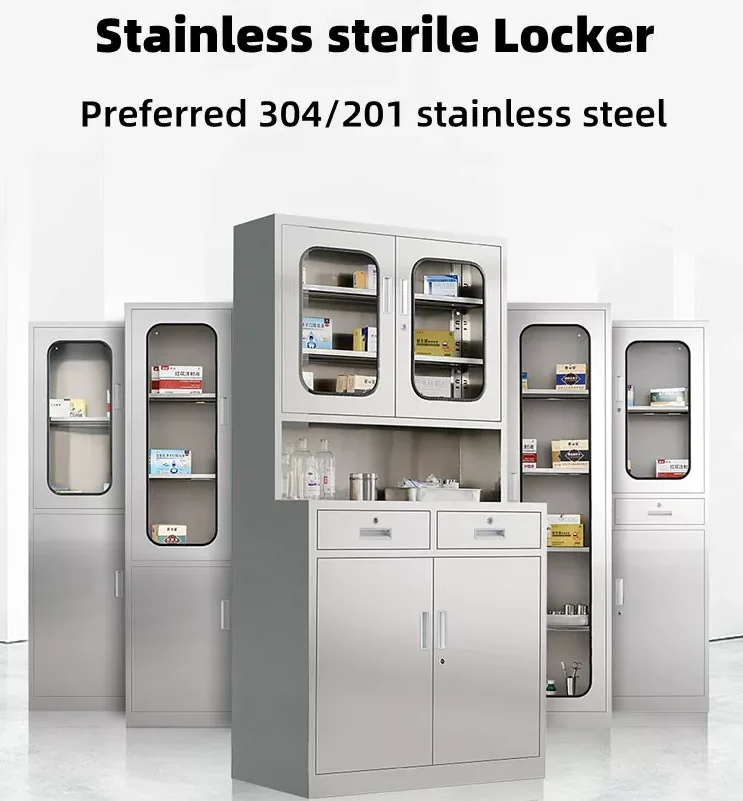 Hongan Customized Medical Storage Cabinet Hospital Furniture Stainless ...