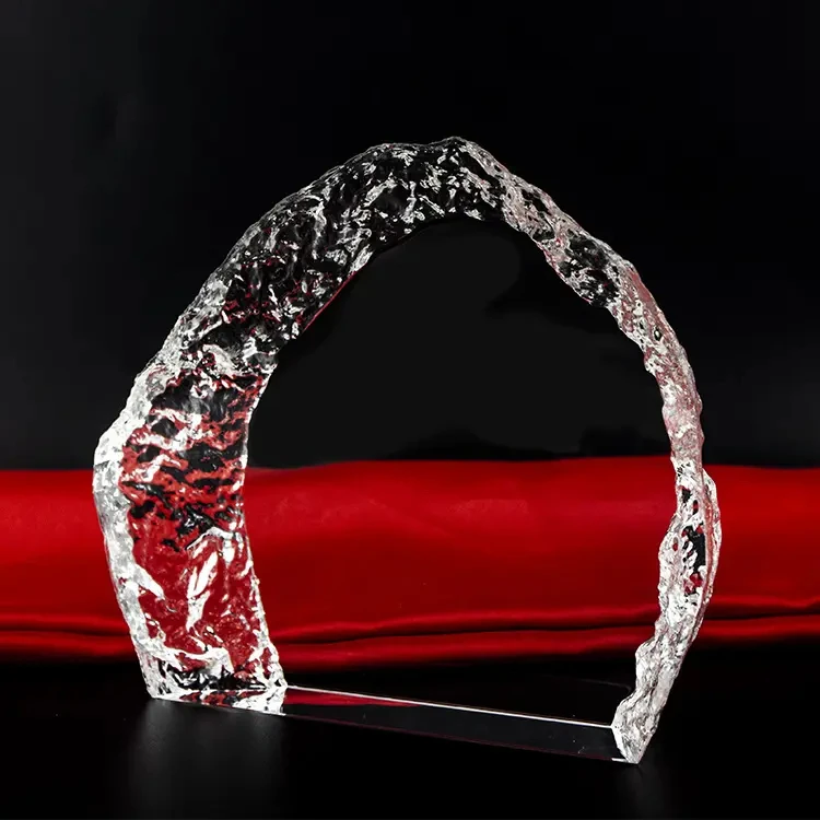 Honor Of Crystal 2024 Creative Crystal Frame Medal Glass Iceberg ...