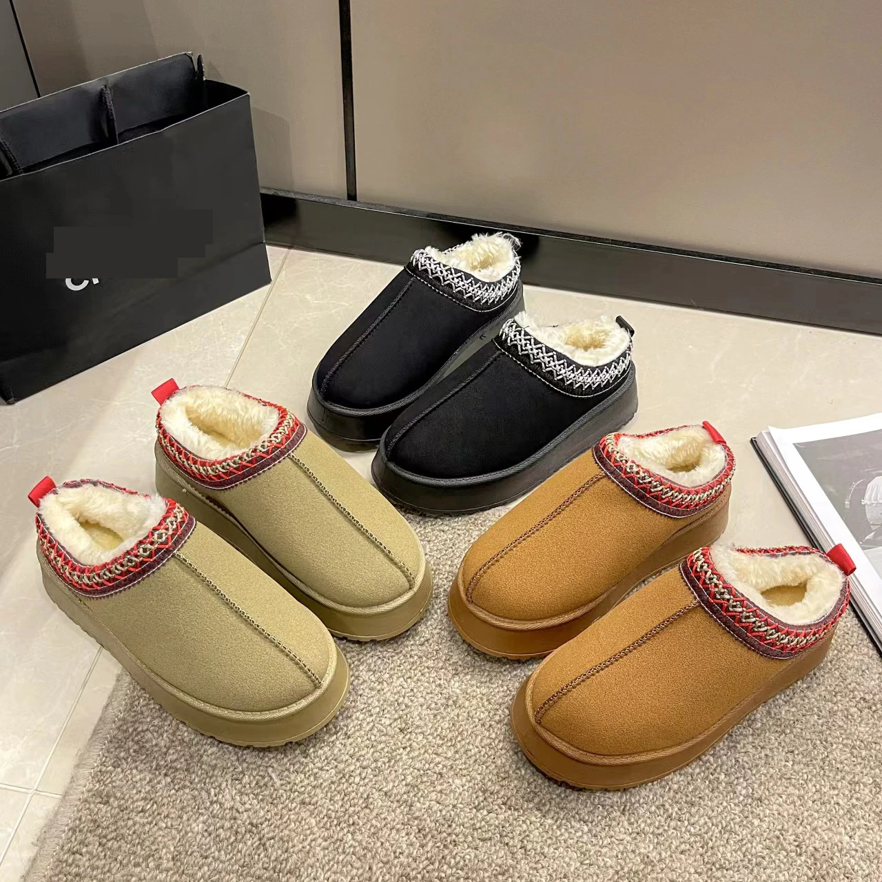 Winter Ladies Warm Indoor And Outdoor Fashion Fur Luxury Slippers For ...