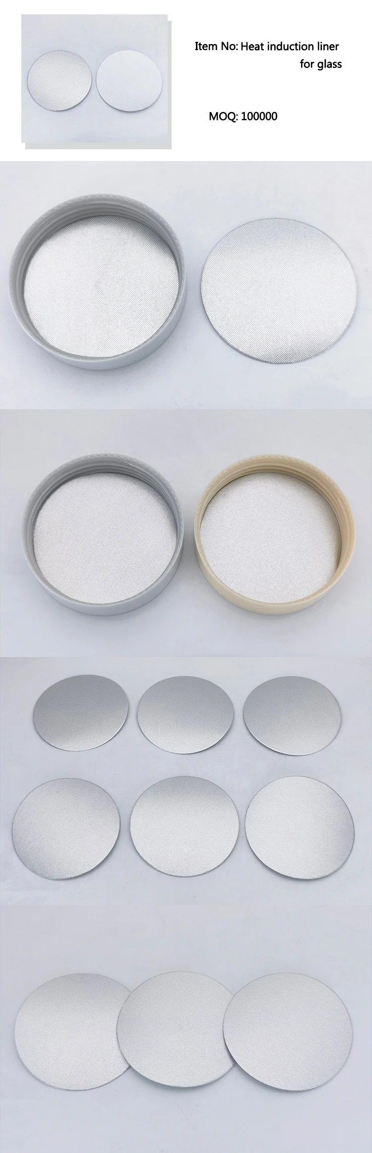 Gasket Heat Induction Liner Plastic Bottle Custom Size Aluminum Foil ...