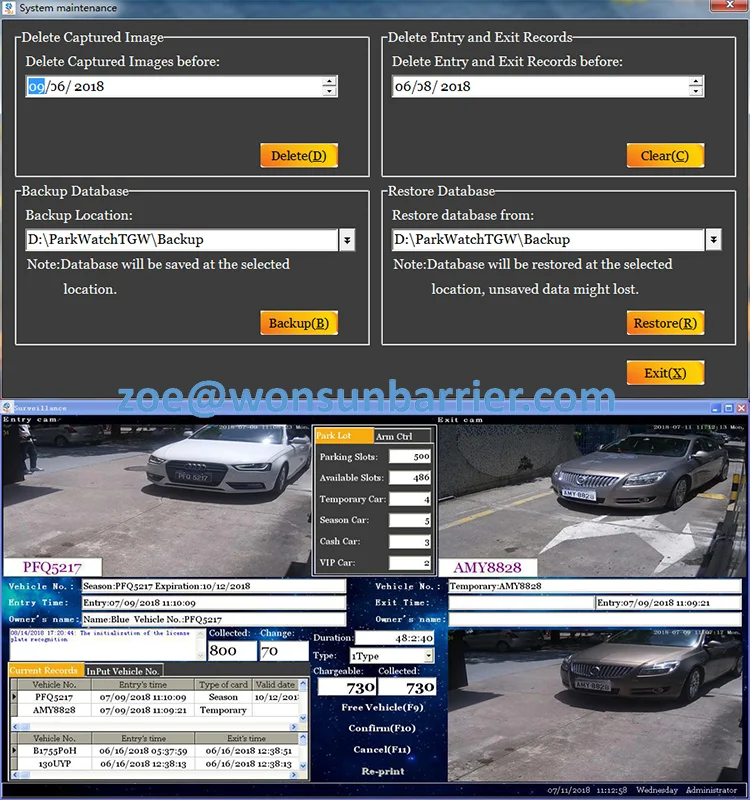 WS CCTV License Plate Recognition System with Barrier Gate