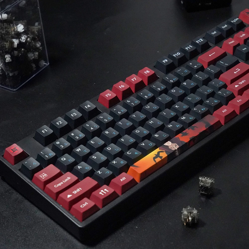 Itachi keycaps Black and red 139 Keys Anime God Theme English/Japanese ...