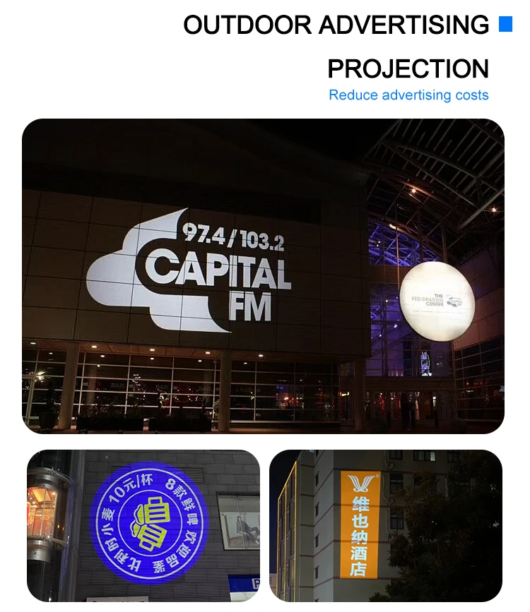 50W Power Advertising Logo Projector - 50000 Hours Lifespan