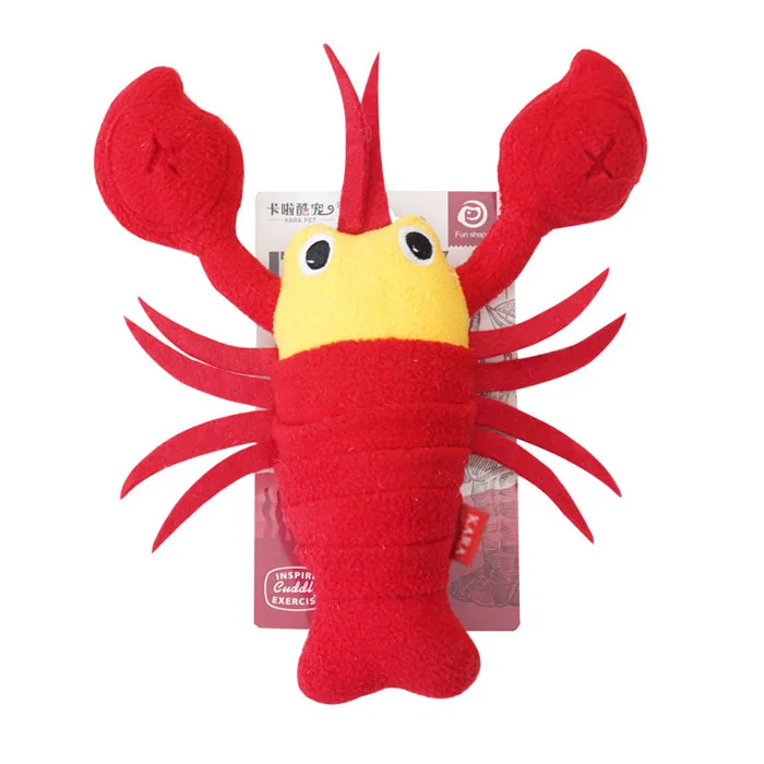 Shrimp Crabshaped Dog Plush Squeaky Toy Pet Bite-resistant Toy - Buy ...