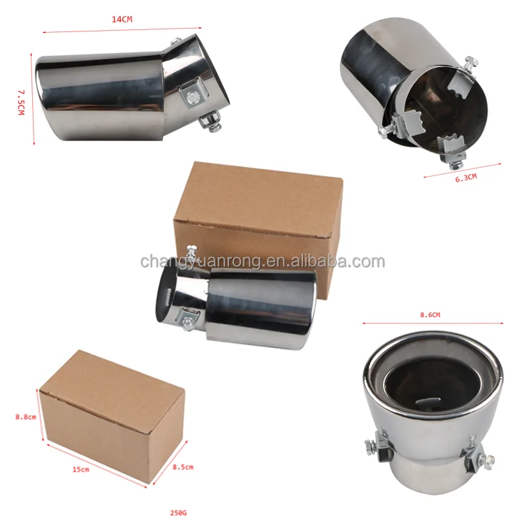 Universal Car Exhaust Muffler Tip Tail Pipe Bolt Fixation Stainless ...