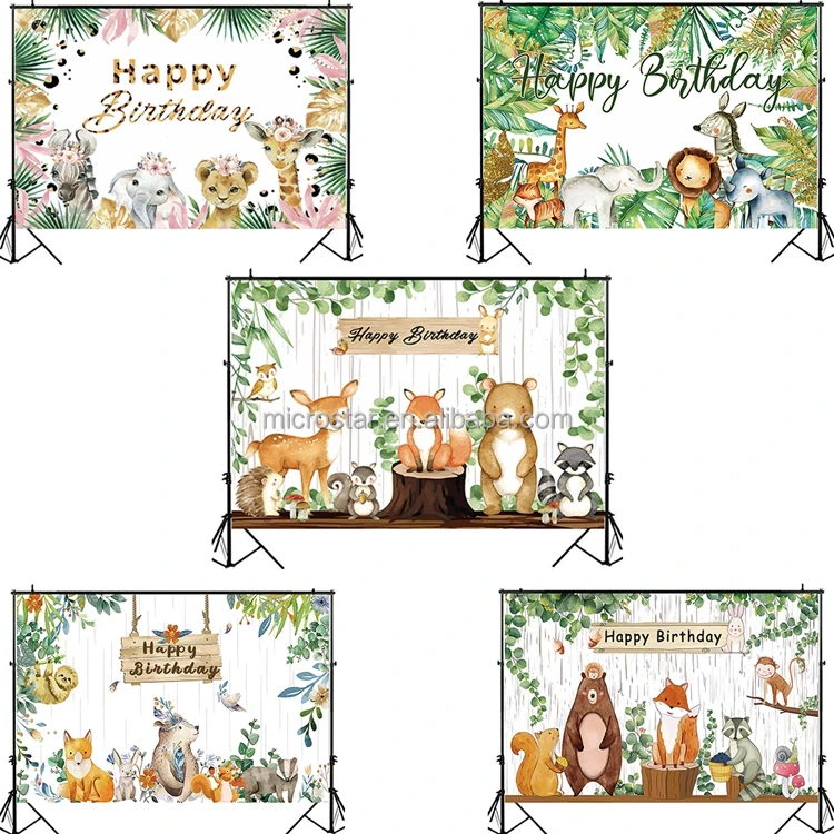Custom Happy Birthday Party Backdrop Banner Decorations Banner Flag ...