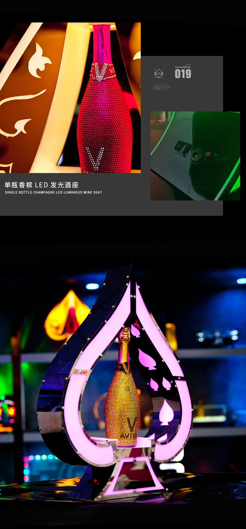 Oem Led Bottle Presenter Night Bar Vip Serving Acrylic Stand Wine ...