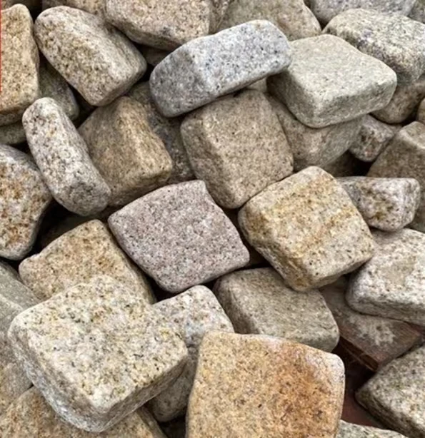 Yellow Granite Cobble Stone for Driveway Paving Pavement Natural Stone ...