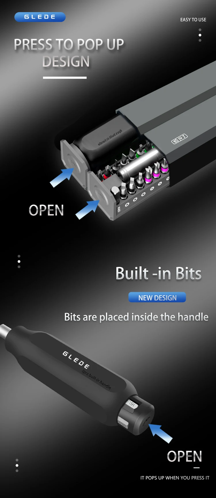 Glede 40-in-1 Multi-Function Magnetic Screwdriver Tool Kit with CRV ...