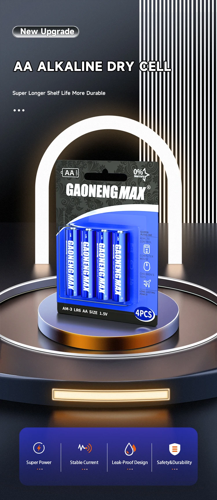 Factory Supply Alkaline Battery Aa 1.5v Aa Lr6 Alkaline Batteries - Buy Alkaline Battery Aa 1.5v ...