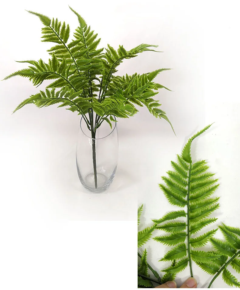 Outdoor Artificial Persian Fern Faux Greenery Leaves Artificial Plastic ...