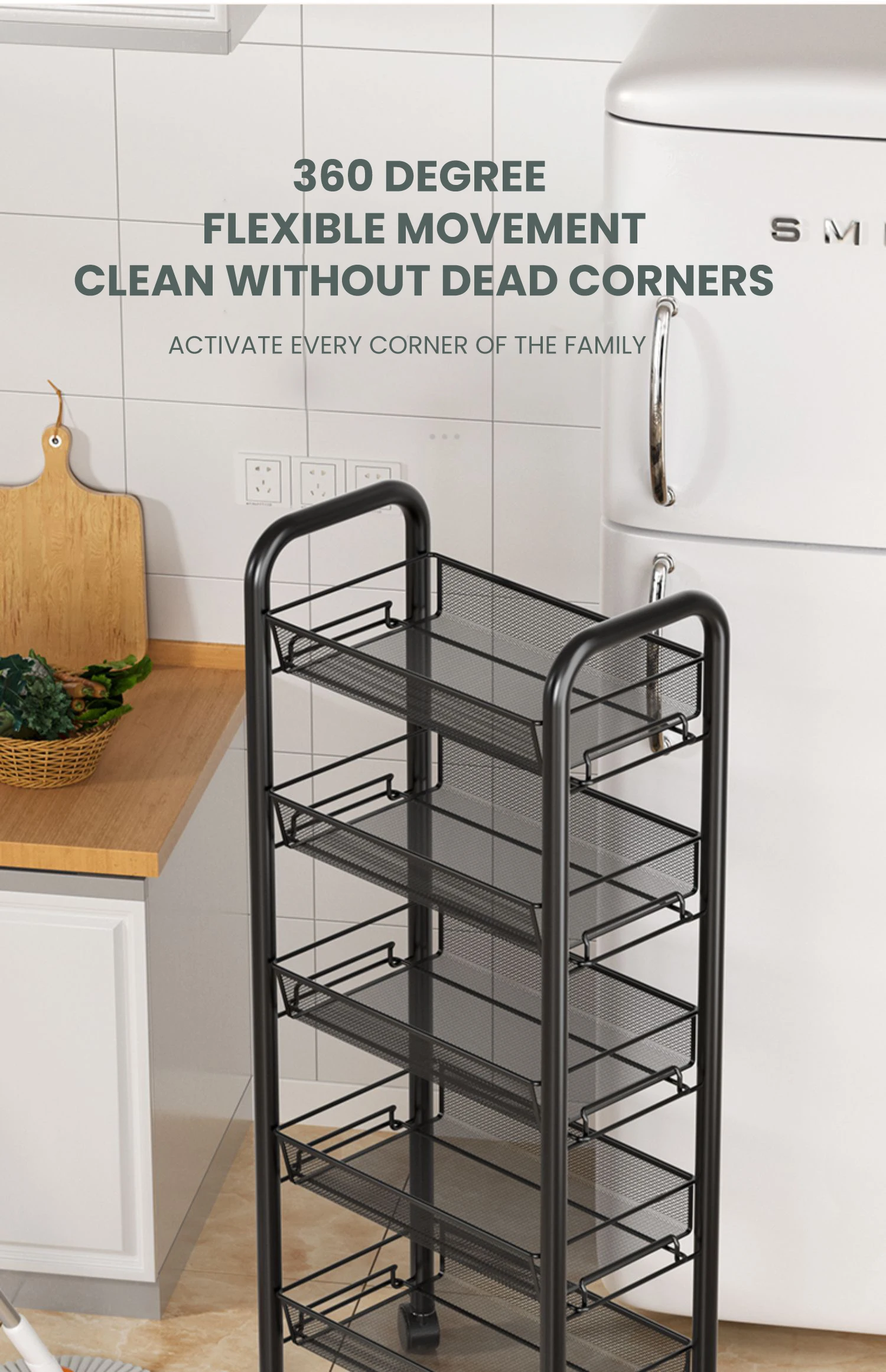 3-tier Rolling Utility Storage Rack Cart On Wheels,Trolley Craft Cart ...