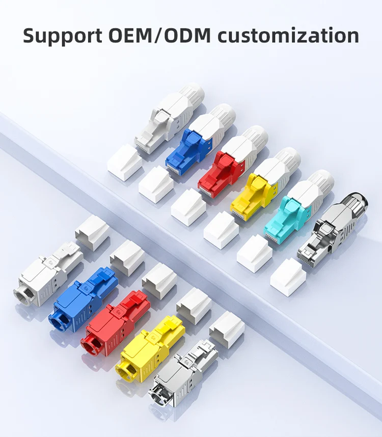 Field Installations 8 Pin Through Cat5e Cat6 Cat6a Rj45 Cat6a Connector ...