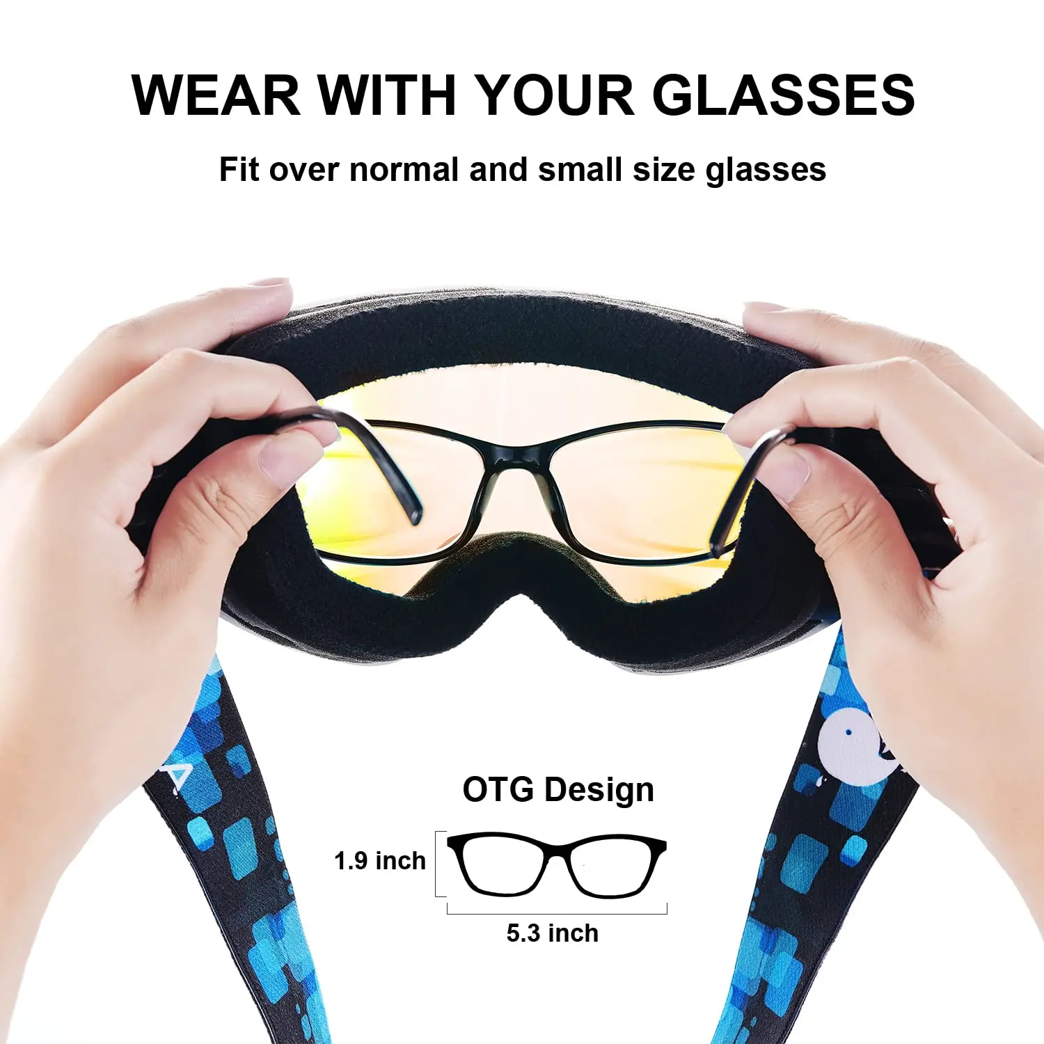 Cylindrical Double Lens Ski Sports Glasses With Adjustable Elastic Band ...