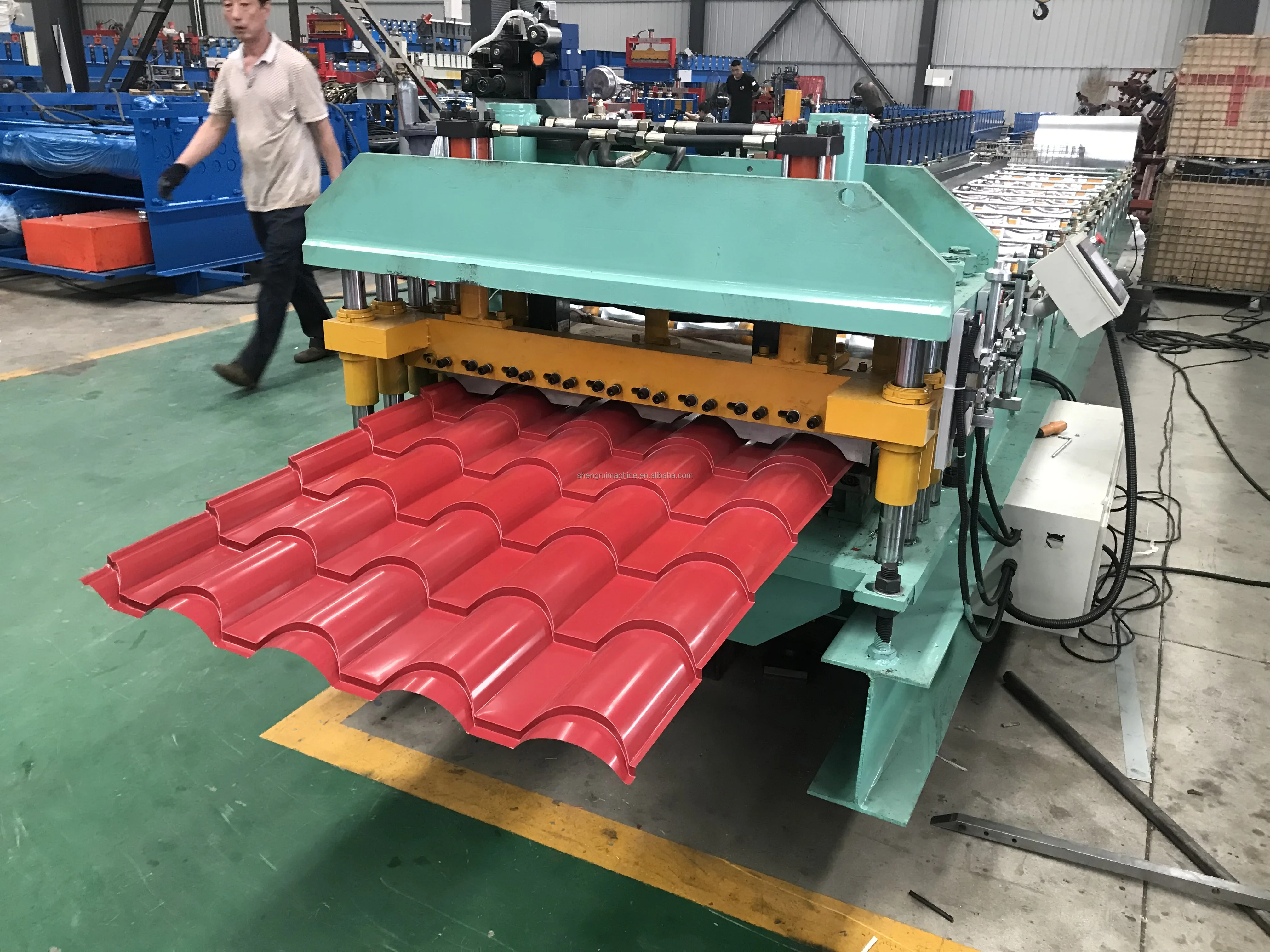 Automatic Single Layer Tile Roof Sheet Glazed Metal Roof Tile Press ...