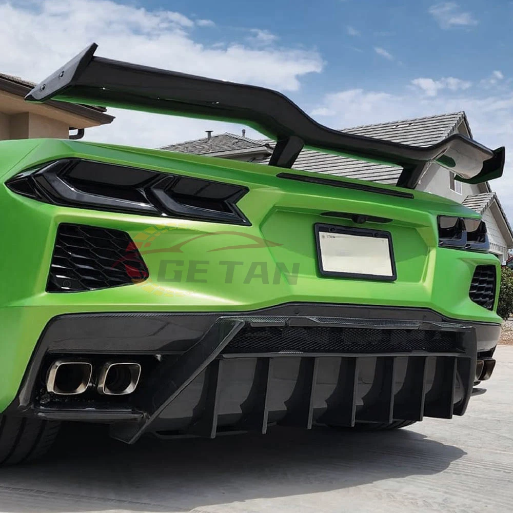 For 2020 up Corvette C8 Z51 Stingray Carbon Fiber 5vm Style Rear Bumper ...