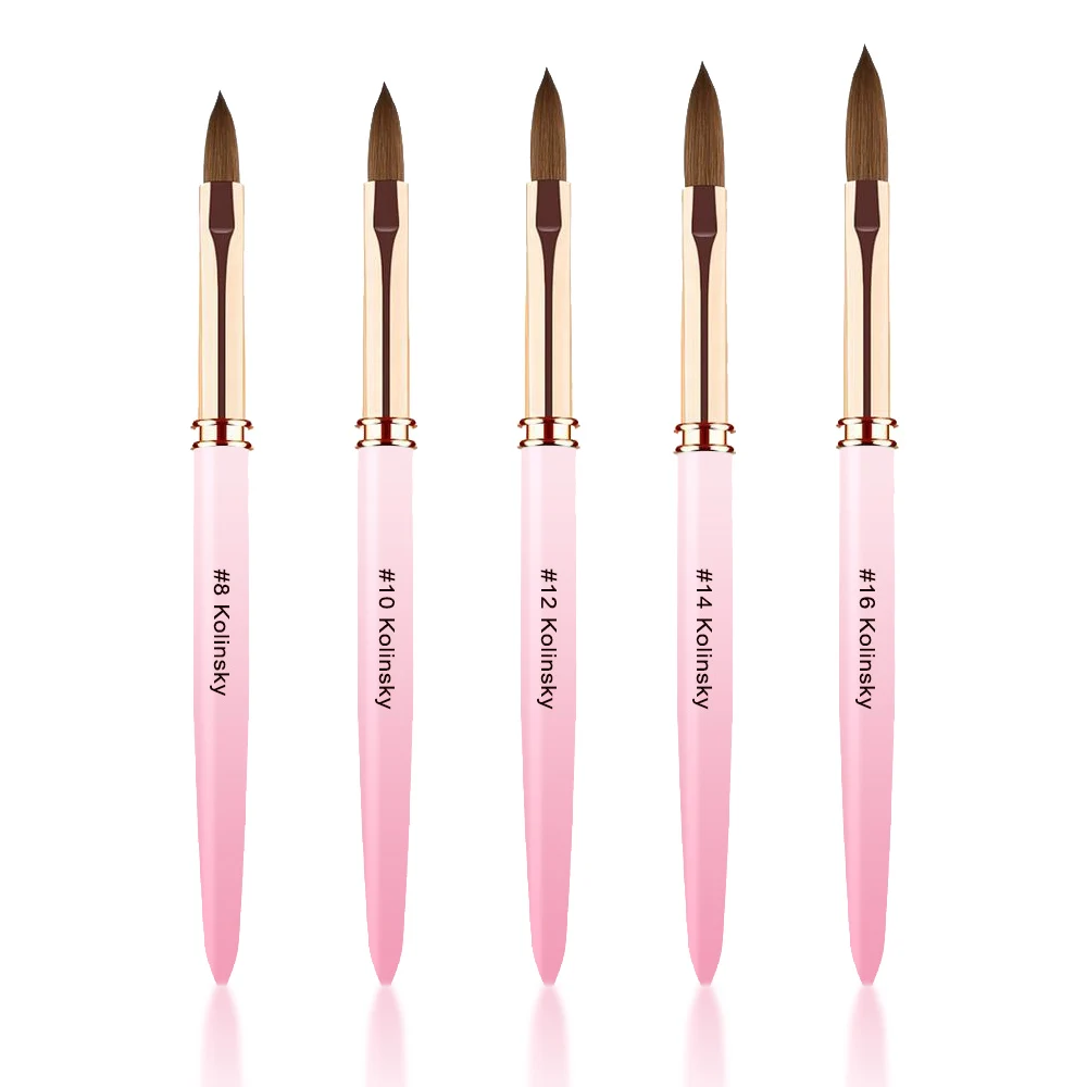 BQAN Premium Quality Pink Acrylic Brush - Kolinsky Hair