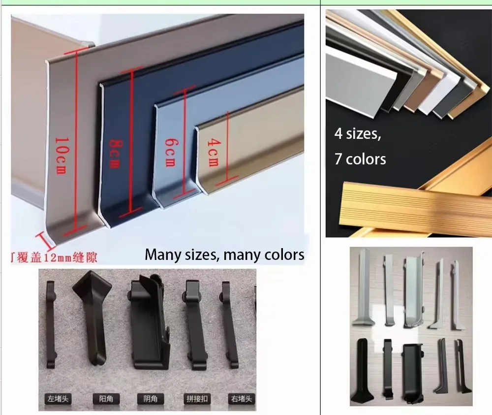 Custom OEM&ODM L-shaped Skirting Modern Floor Baseboard Kitchen Cabinet ...