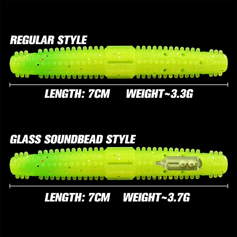 2024 New Floating TPR Material Stick Worm Glass Rattle Tube Inside Soft ...