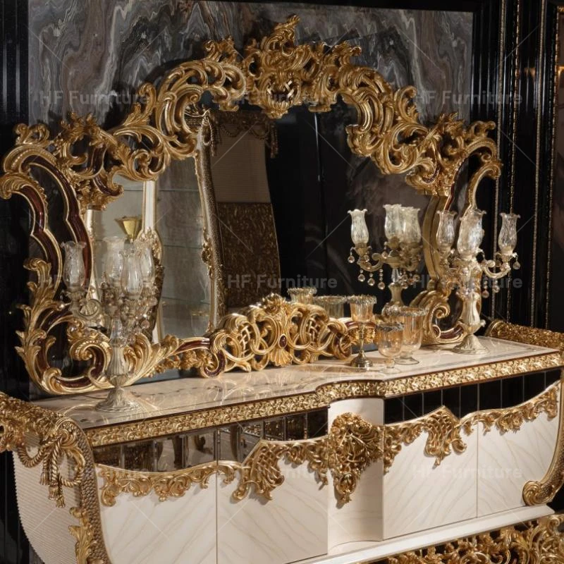 Turkish Design Dubai Sideboard Cabinet Luxury Wood Carved