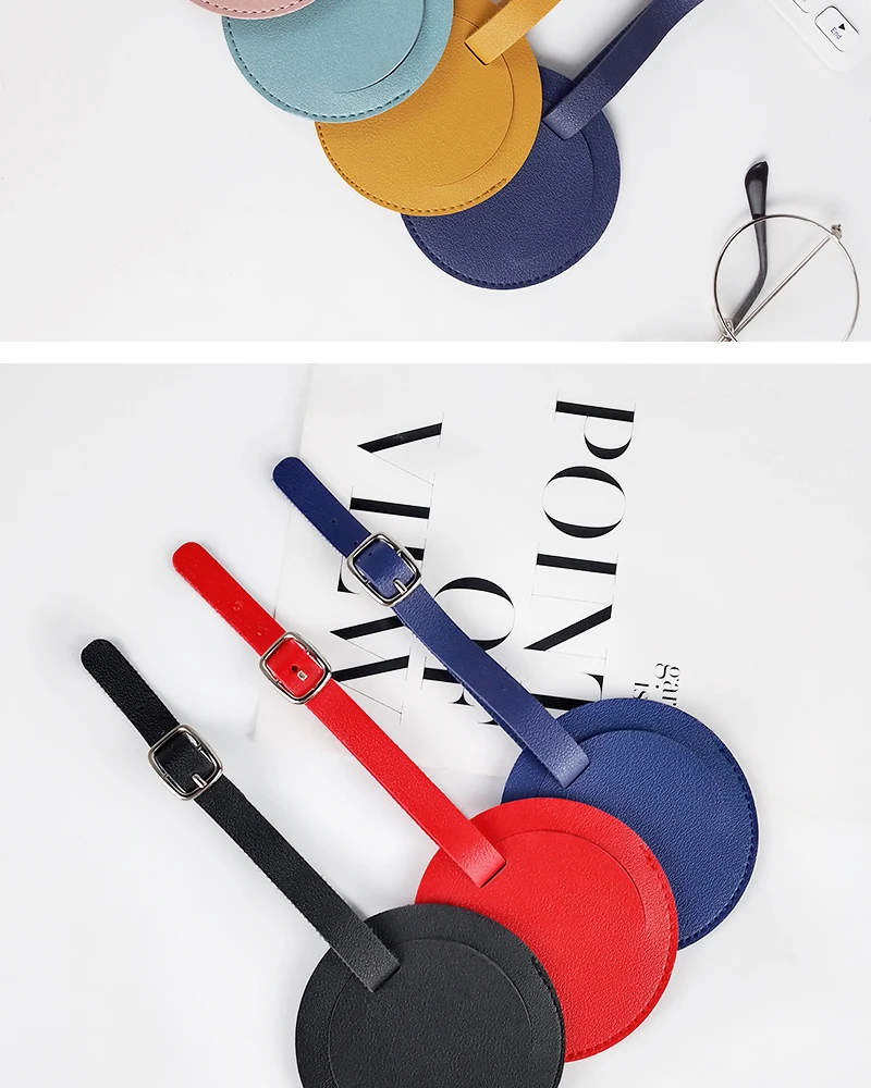 Stock Circle Shape Luggage Tag - Fashionable Travel Label