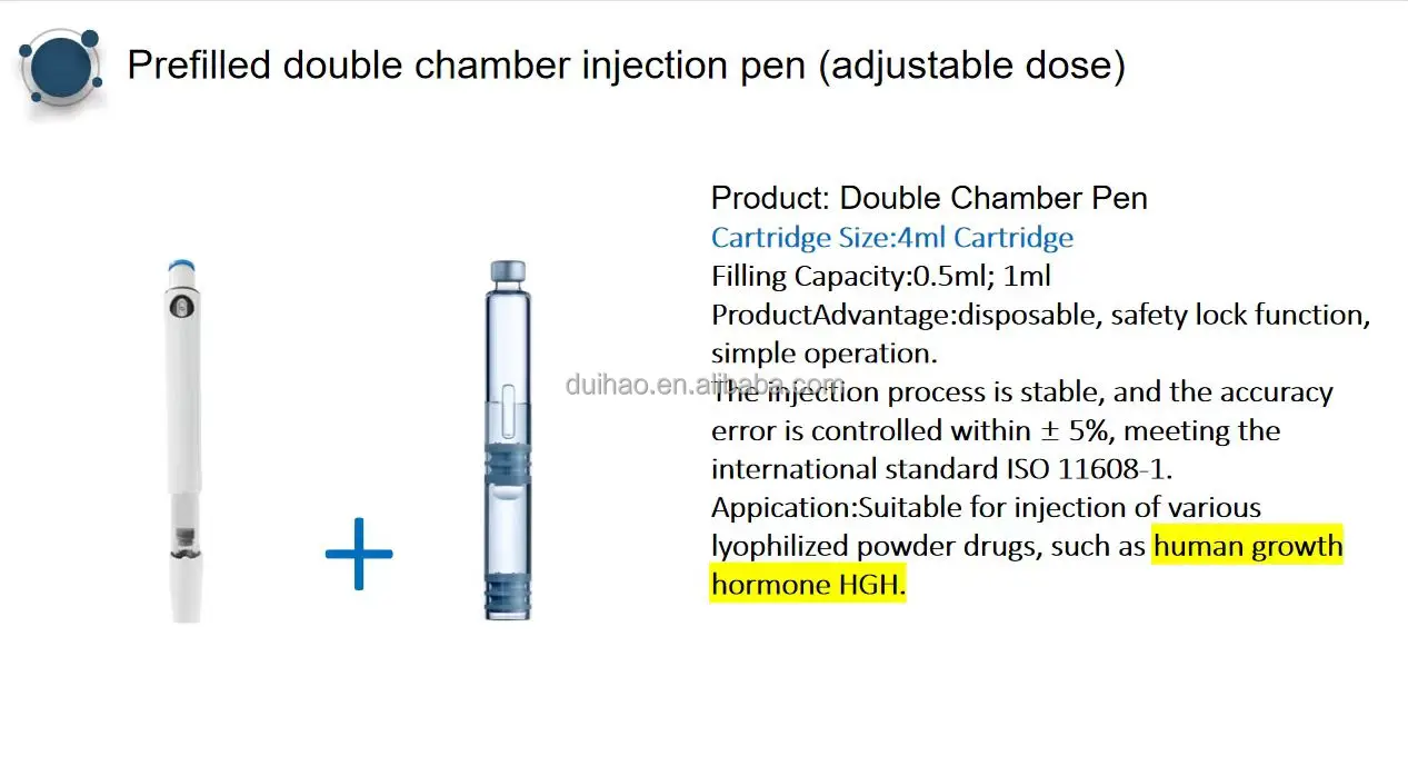 Hot Selling Dual Chamber Injection Pen Dual Chamber 4ml Injection Pen ...
