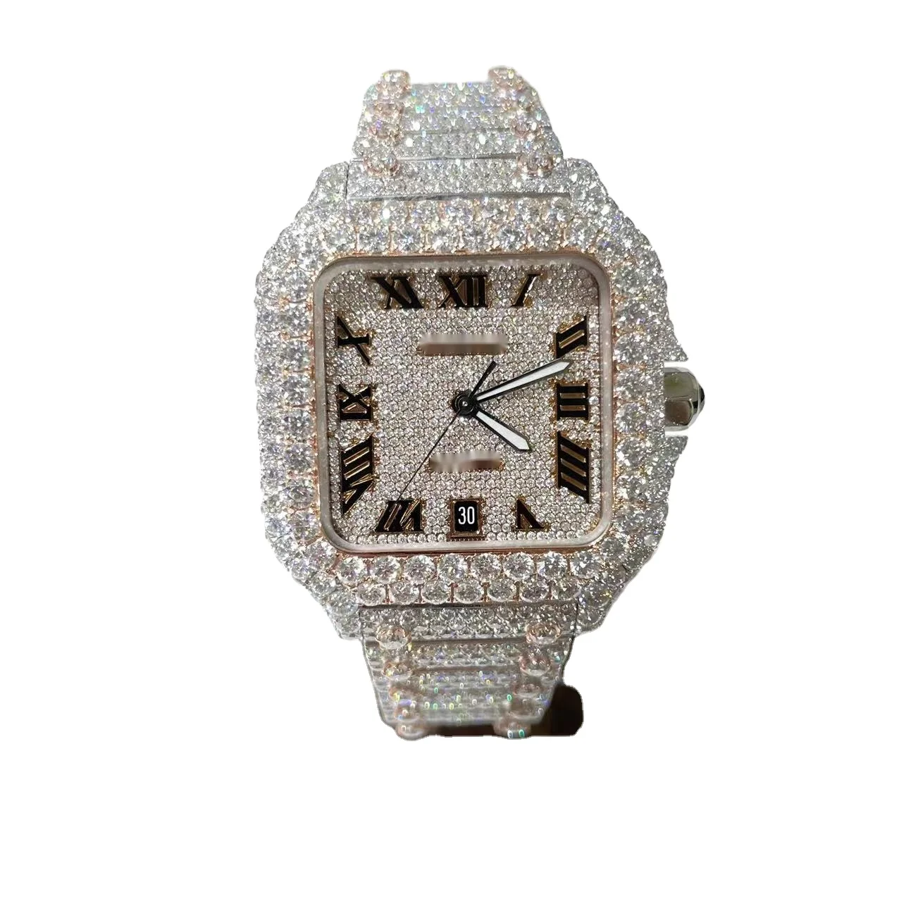 Diamond Watch Digital Mechanical Moissanite Men's Watches With Silver ...