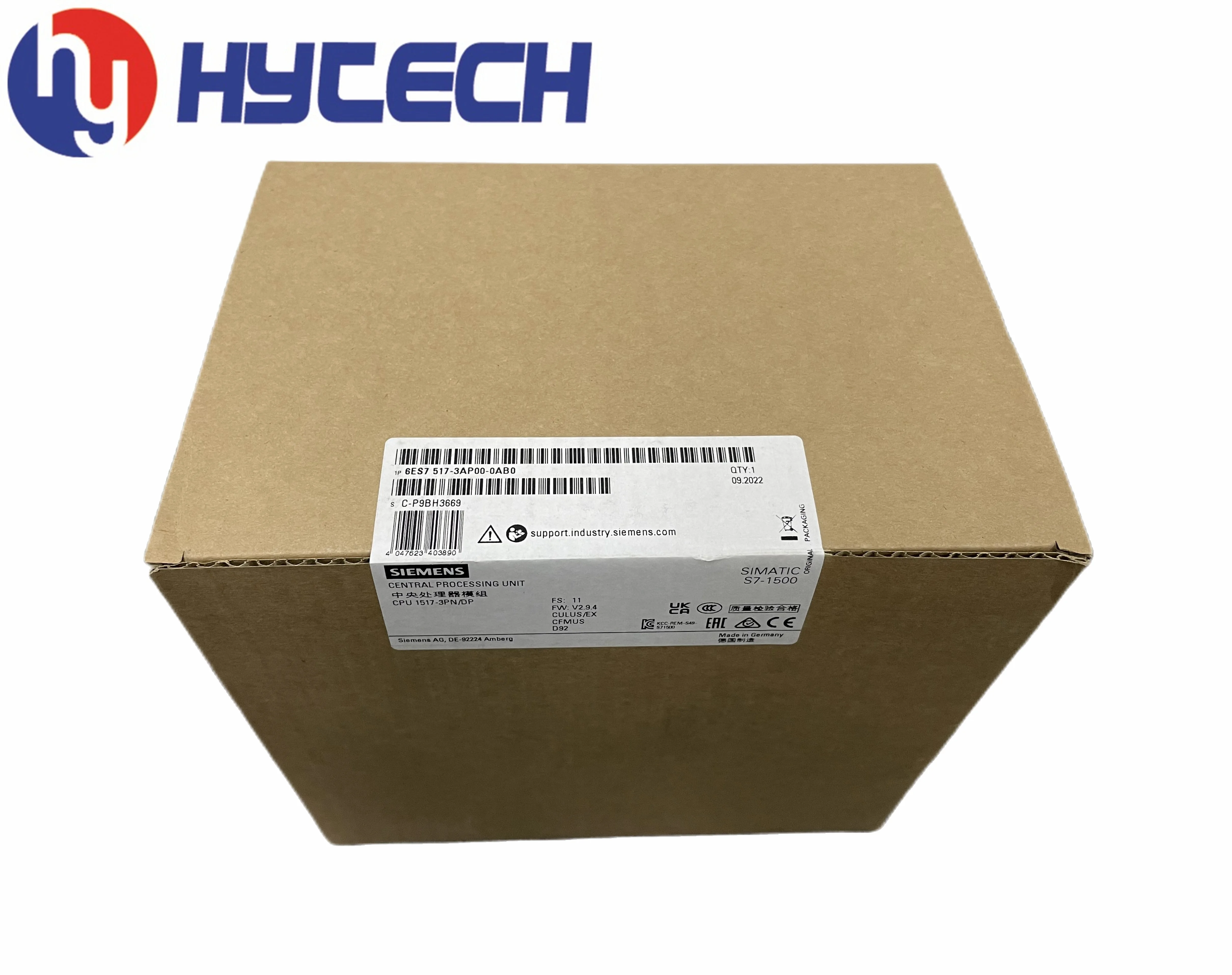 Hytech原装西门子simatic S7-1500可编程控制器中央处理器1517-3 Pn/dp模块6es7517-3ap00-0ab0 ...