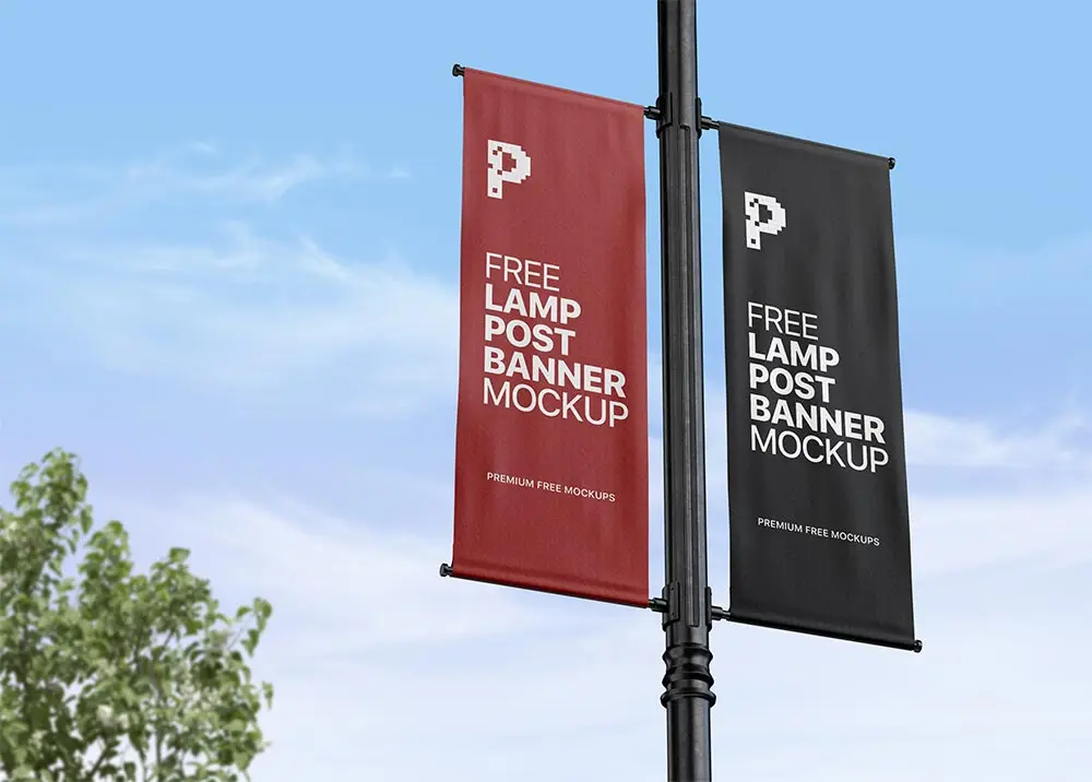 Outdoor Advertising - Efficient Road Lamp Light Pole Banners