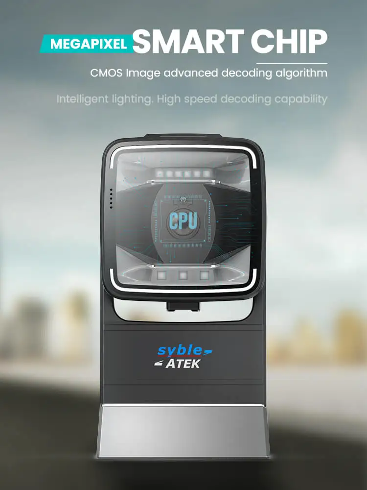 Ak-9100 Barcode Scanner Desk Omnidirectional Image Barcode Scanner Cmos ...