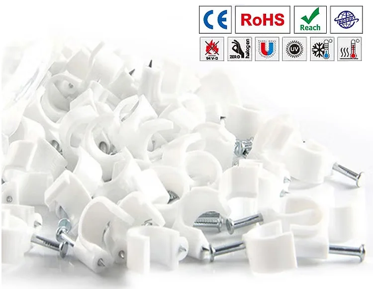 Flat Nail Cable Clip 4mm 5mm 6mm 7mm 8mm 9mm 10mm 12mm 14mm 16mm Wire ...