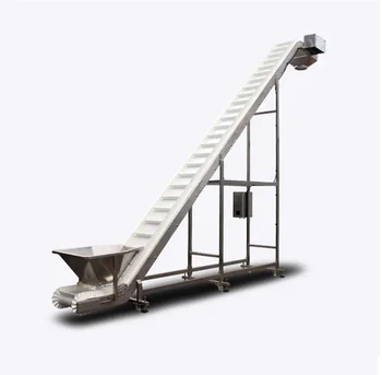 Portable Pu Pvc Hopper Elevator Baffle Climbing Inclined Cleated Belt ...