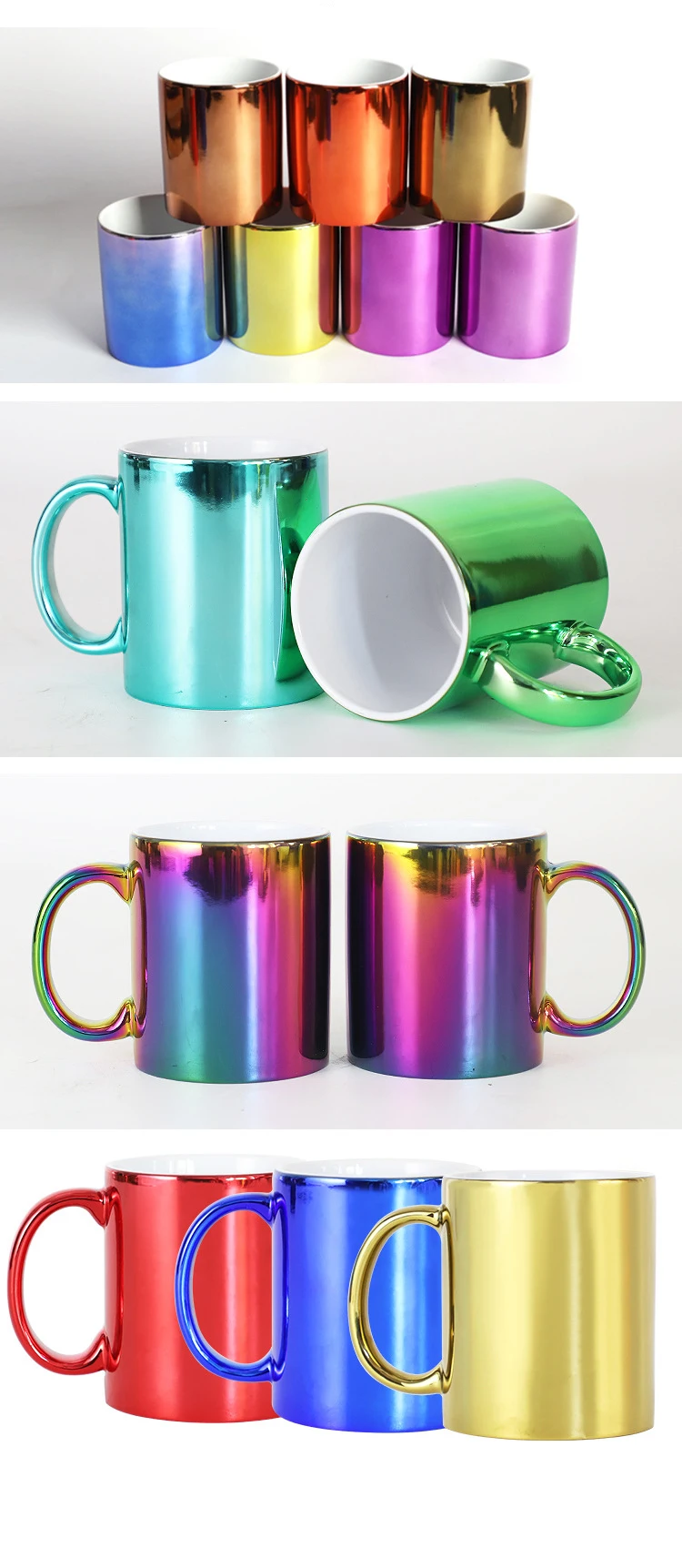 Wholesale 11oz Colorful Gold Silver Mark Porcelain Cups Custom Logo ...