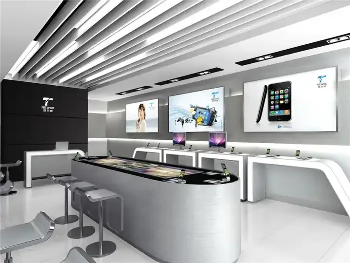 Mobile Phone Store Decoration Led Display Cabinet Design Smart Phone ...