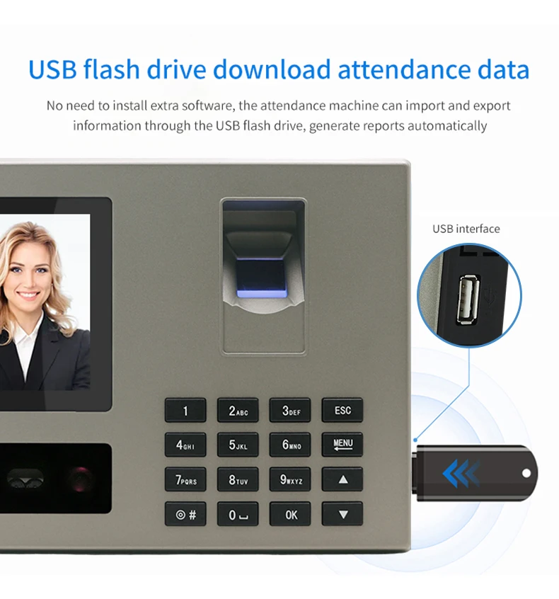 Face and Fingerprint Time Attendance Machines with Real Voice Alerts