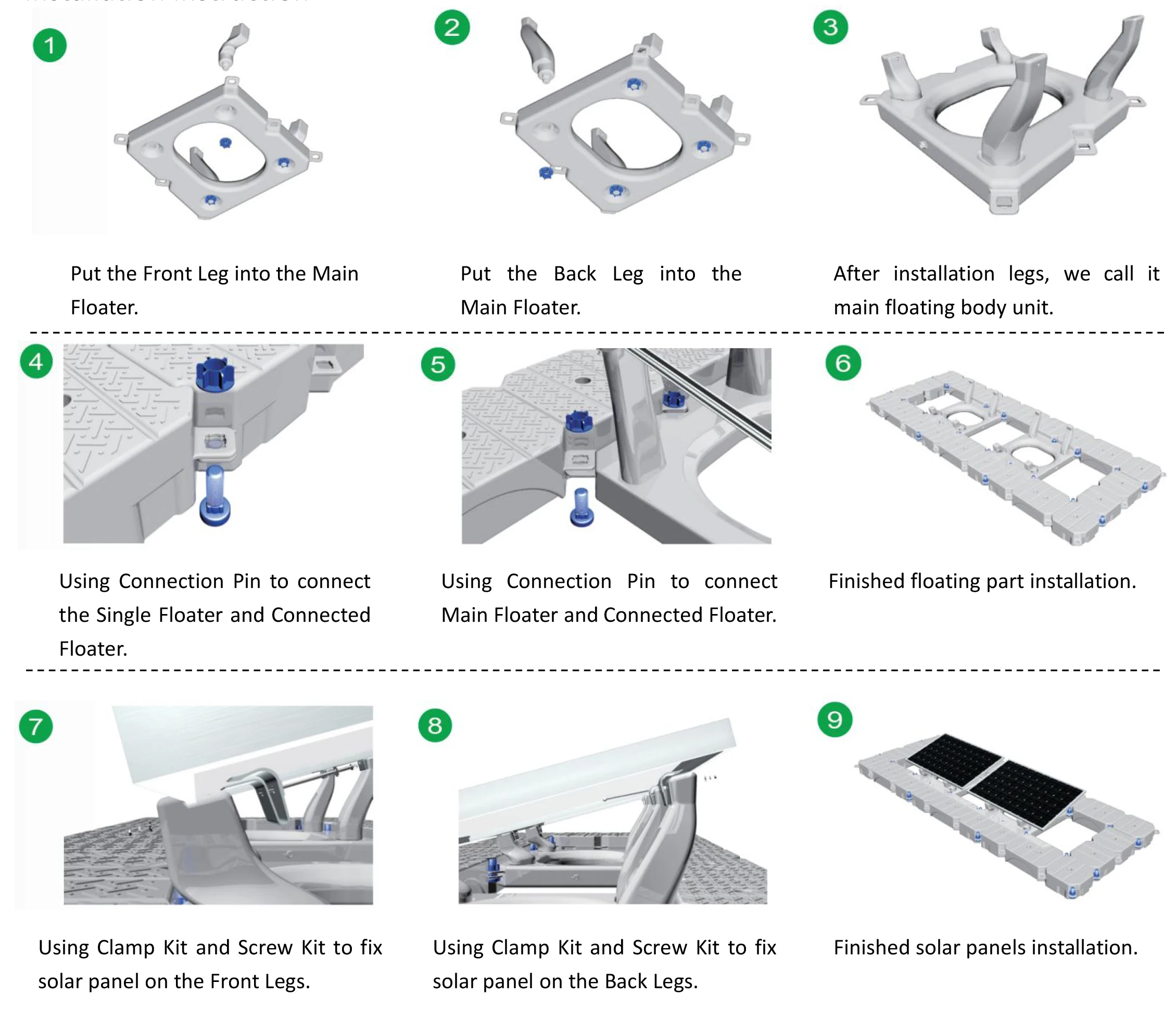 MG Solar Panel Floating Mounting Structure - Efficient PV