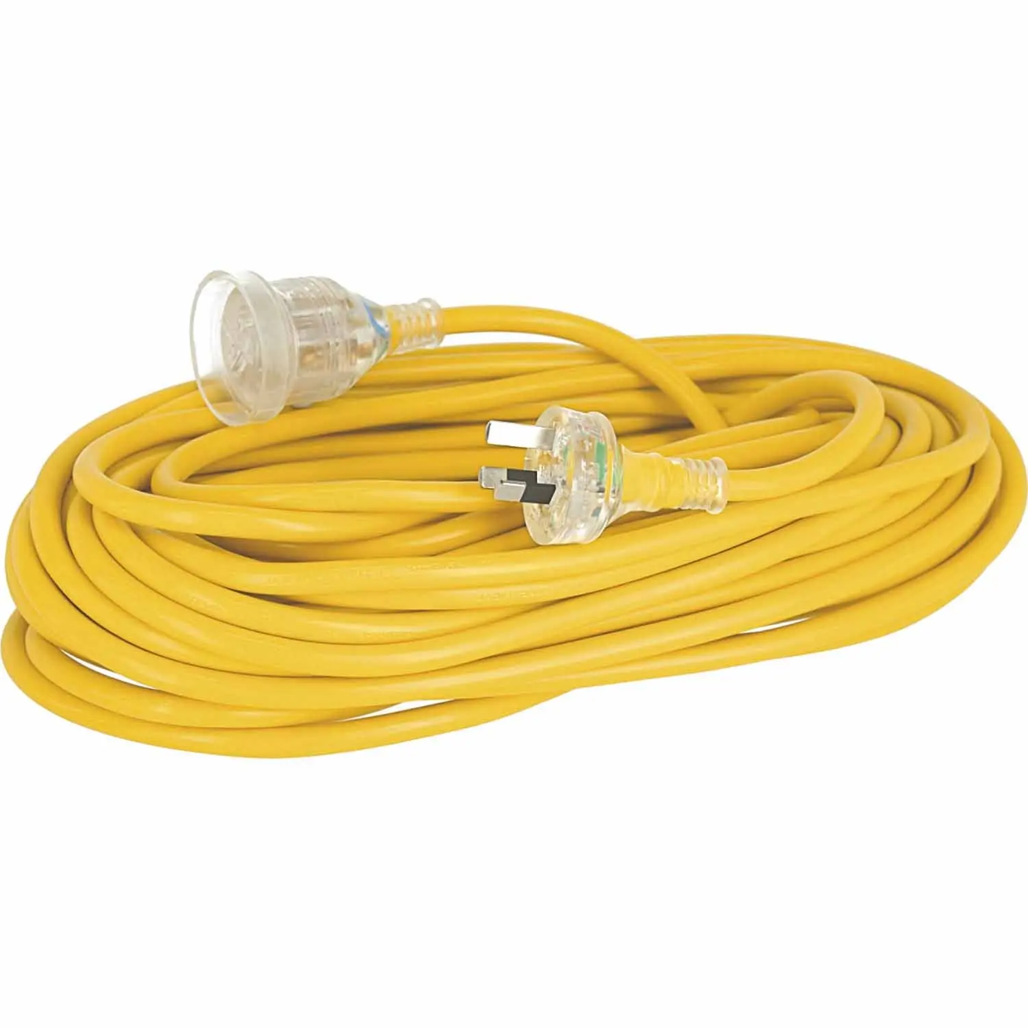50Ft Heavy Duty Power Extension Cable Yellow 10A Plug & Outlet ...