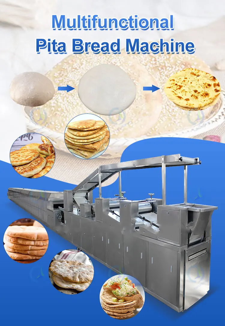 Bakery Lebanese Pita Bread Production Line Plc Arabic Flat Bread Make ...