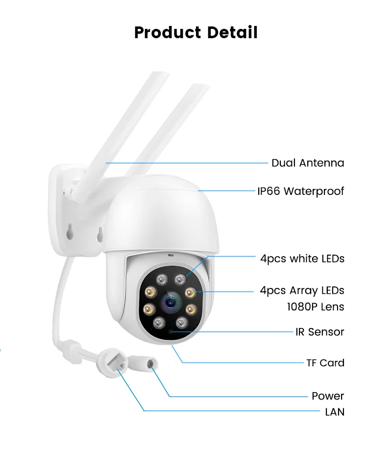 OEM 4K Full Color Night Vision Wireless Surveillance Ptz Camera Outdoor ...