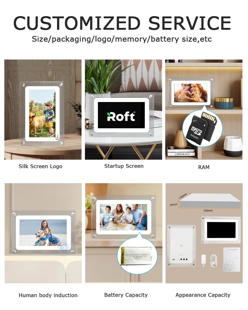 Oem Factory Supply Digital Picture Album Acrylic 7inch Ips Picture 7 ...