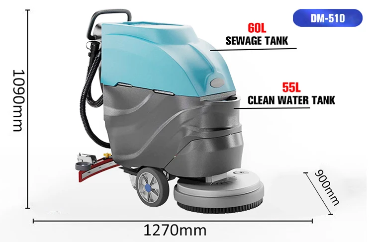 Hand Push Floor Scrubber Cleaning Equipment 530mm 55/60l 24v/500w ...