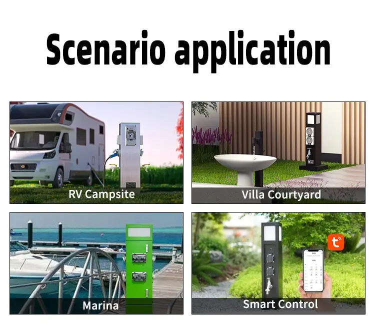 Stainless Steel RV Power Pedestal with Water, Mobile Home & RV Service ...