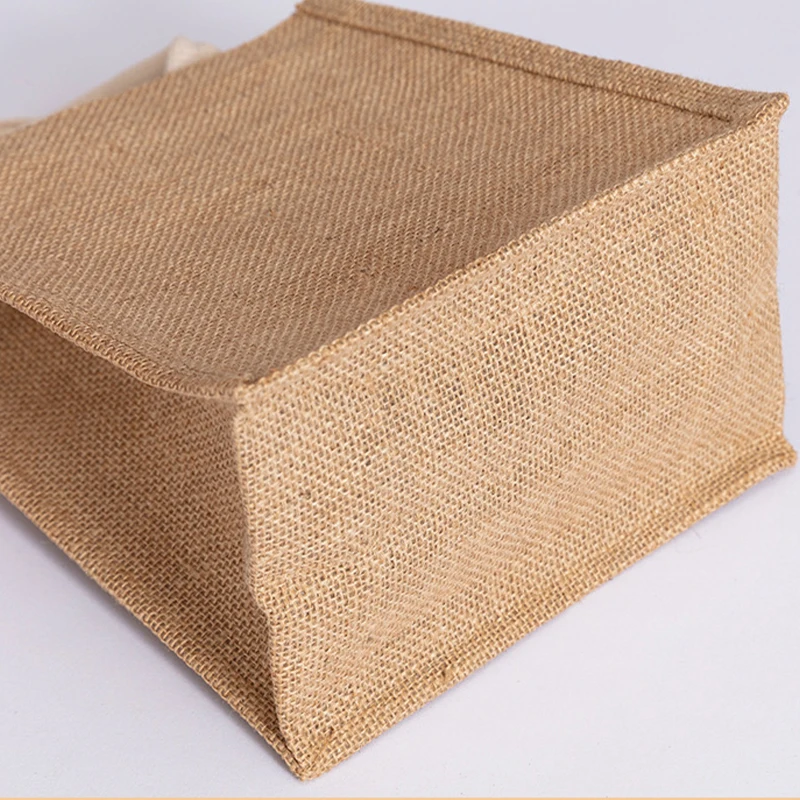 Wholesale Laminated Jute Tote Bags Diy Linen Gift Bag Retro Style ...