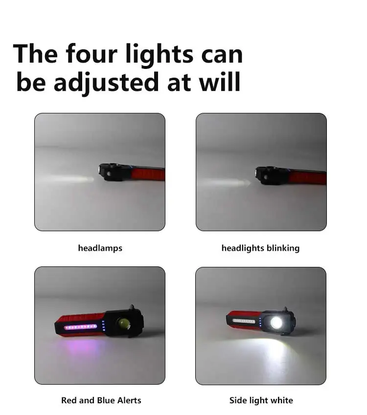 Multi-function Working Flashlights Rechargeable Working Light UV Torch ...