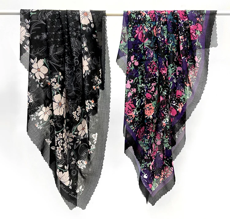 Shop Our Classic Custom Printed Square Cotton Voile Hijabs